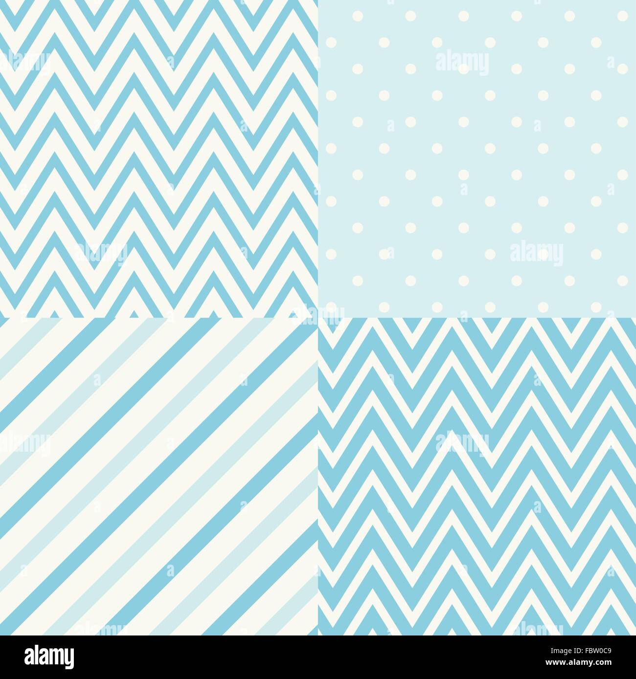 Set of four blue and white seamless geometric patterns. Vector ...