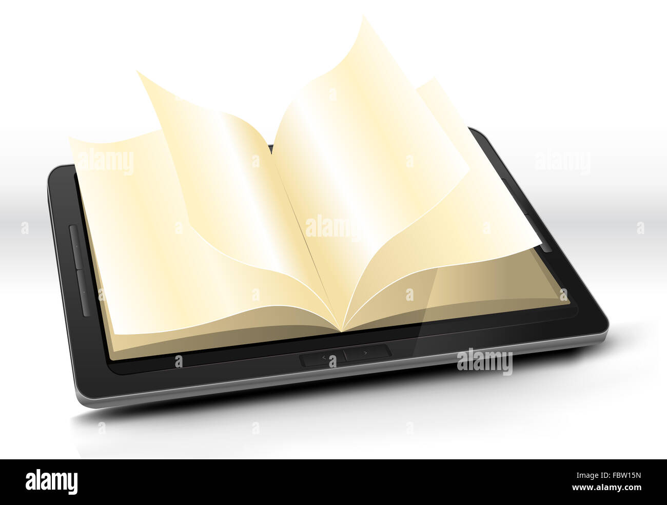Open Book In Tablet PC Stock Photo - Alamy