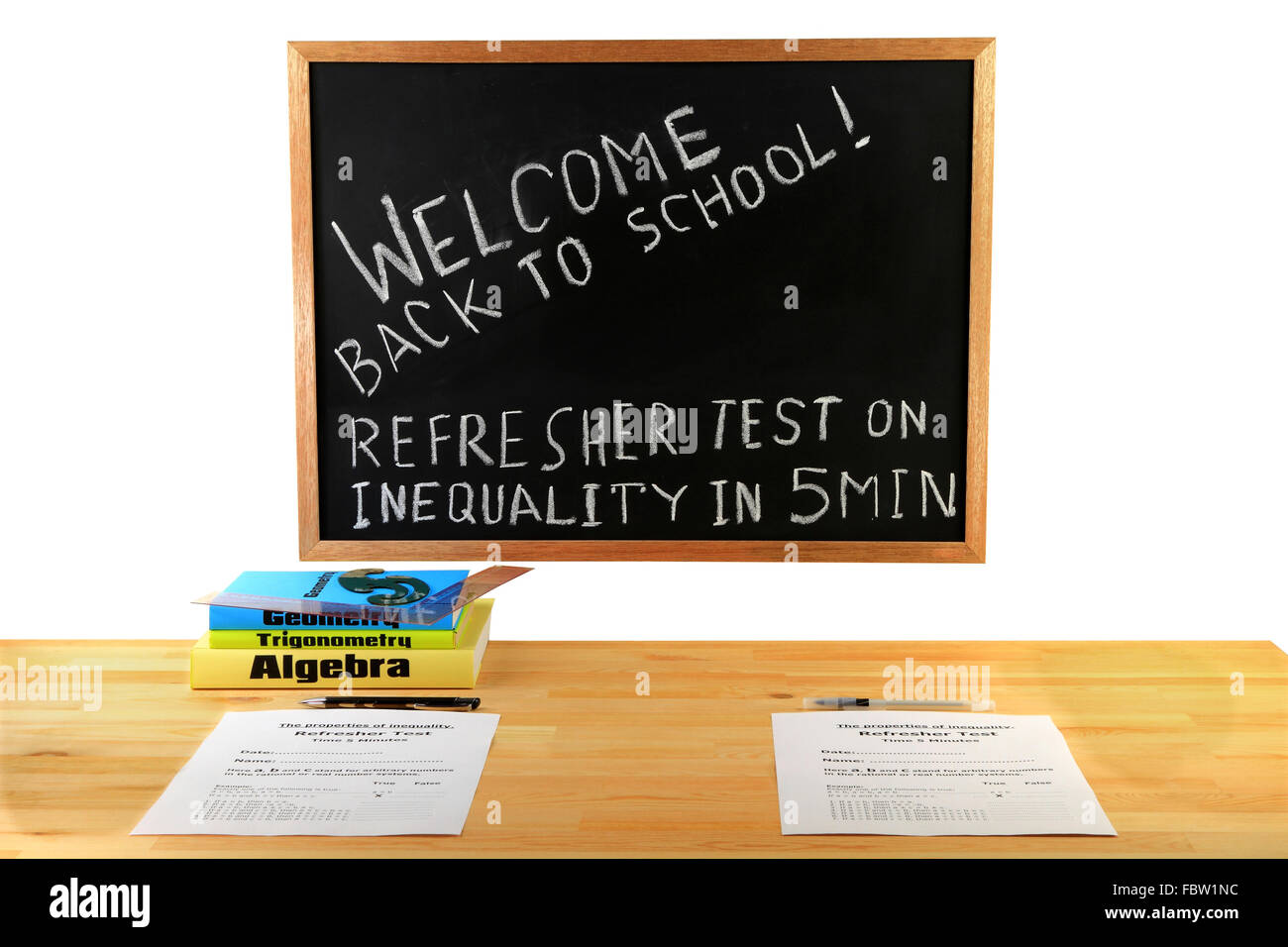 Welcome Back to School - Math Class Stock Photo - Alamy