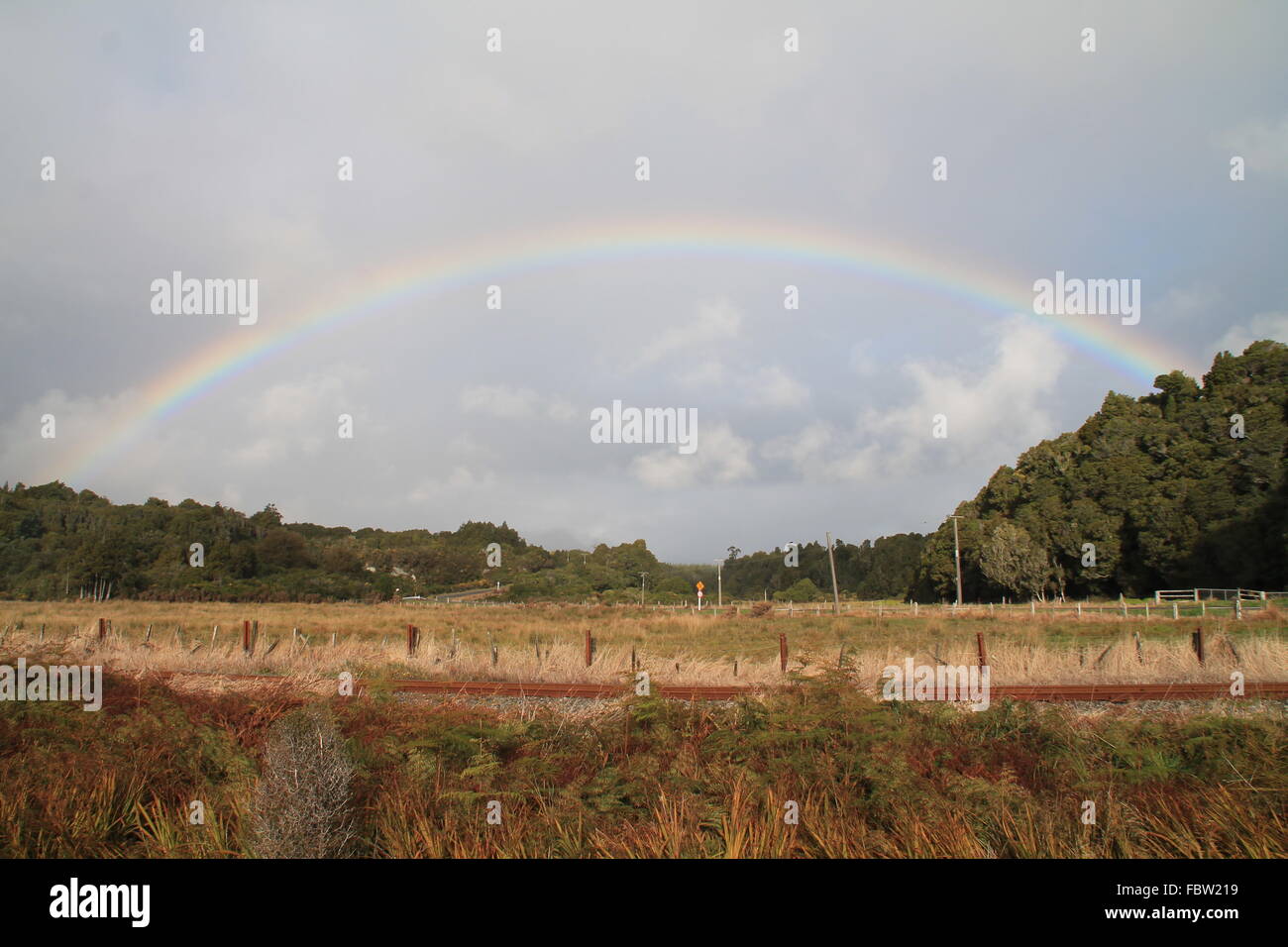 Rainbow, New Zealand Stock Photo - Alamy