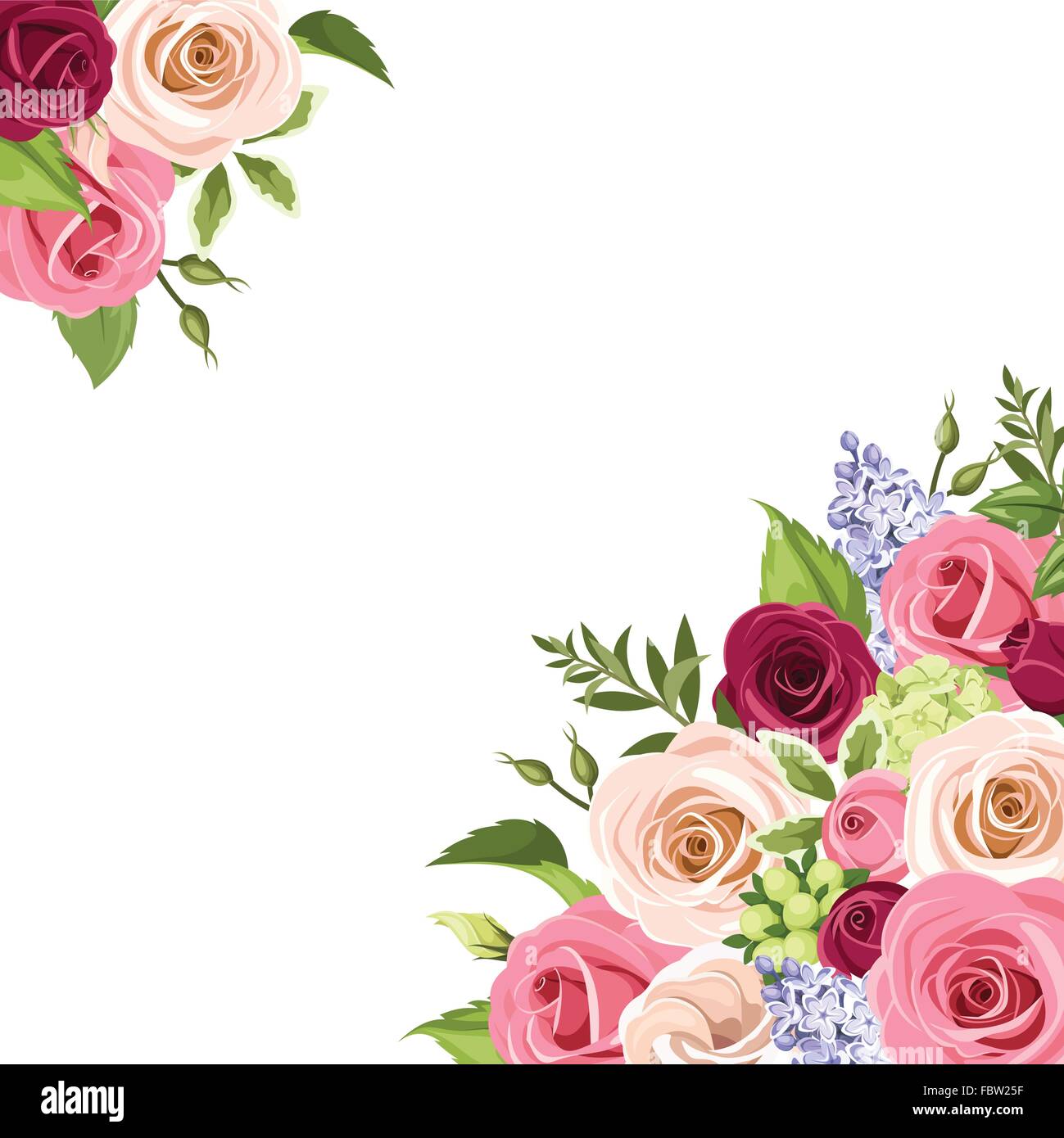 Background with colorful roses. Vector illustration Stock Vector Image ...