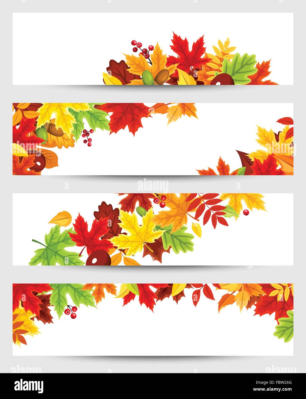 Vector banners with colorful autumn leaves Stock Vector Image & Art - Alamy