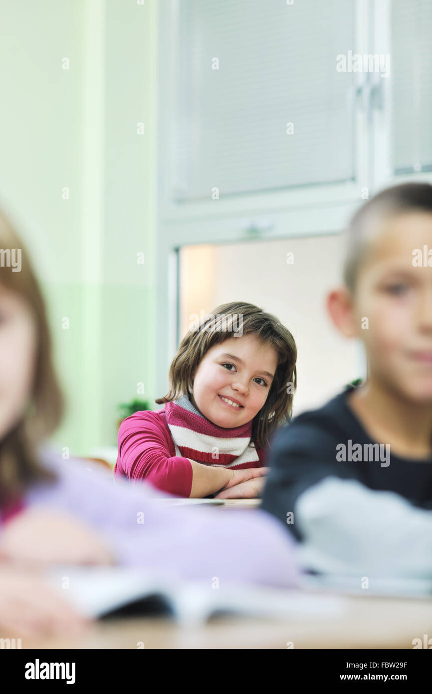 happy child in schoold have fun and learning leassos Stock Photo - Alamy