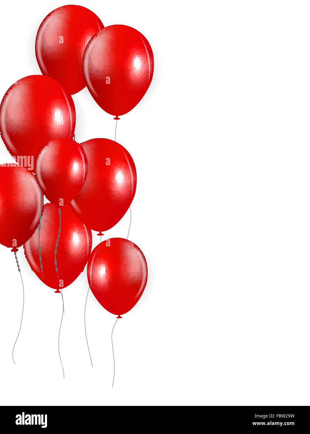 Set of Red Balloons, Vector Illustration Stock Vector Image & Art - Alamy