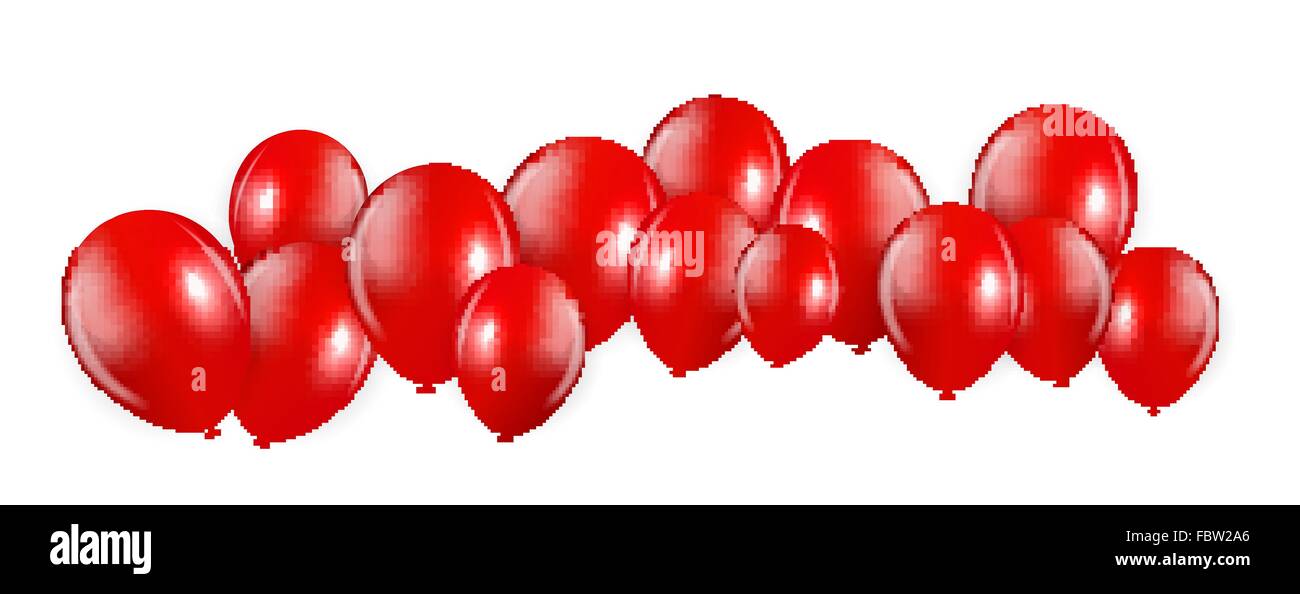 Set of Red Balloons, Vector Illustration Stock Vector Image & Art - Alamy