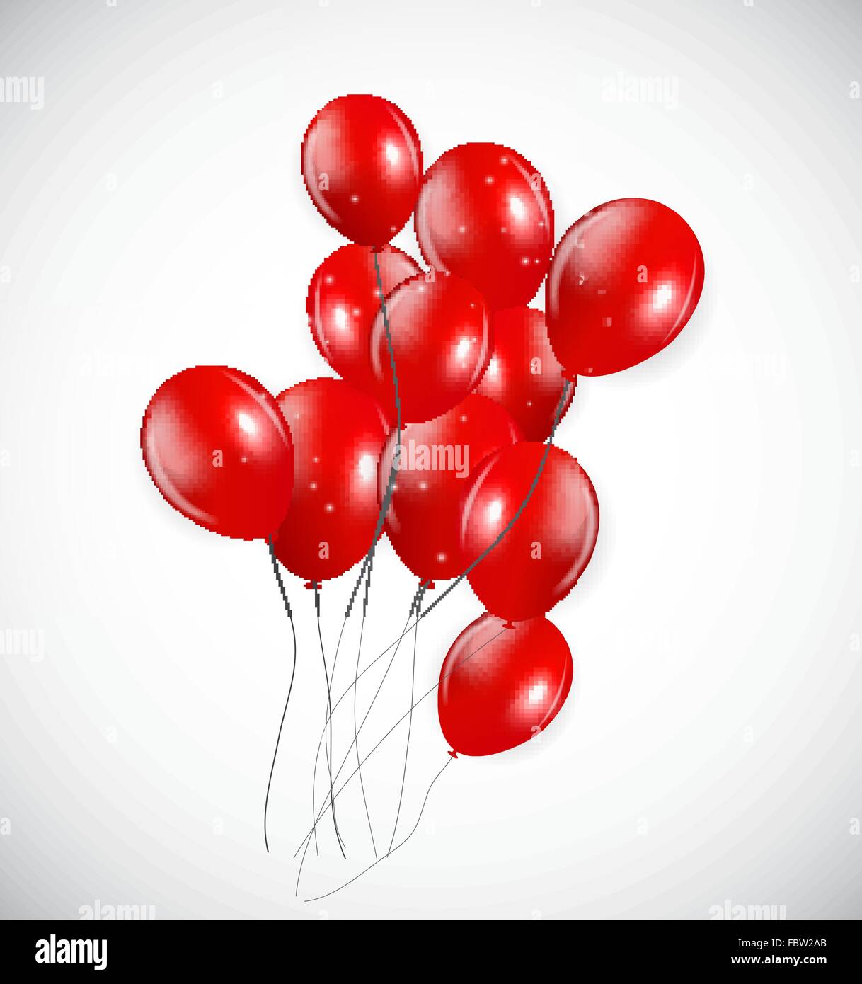 Set of Red Balloons, Vector Illustration Stock Vector Image & Art - Alamy