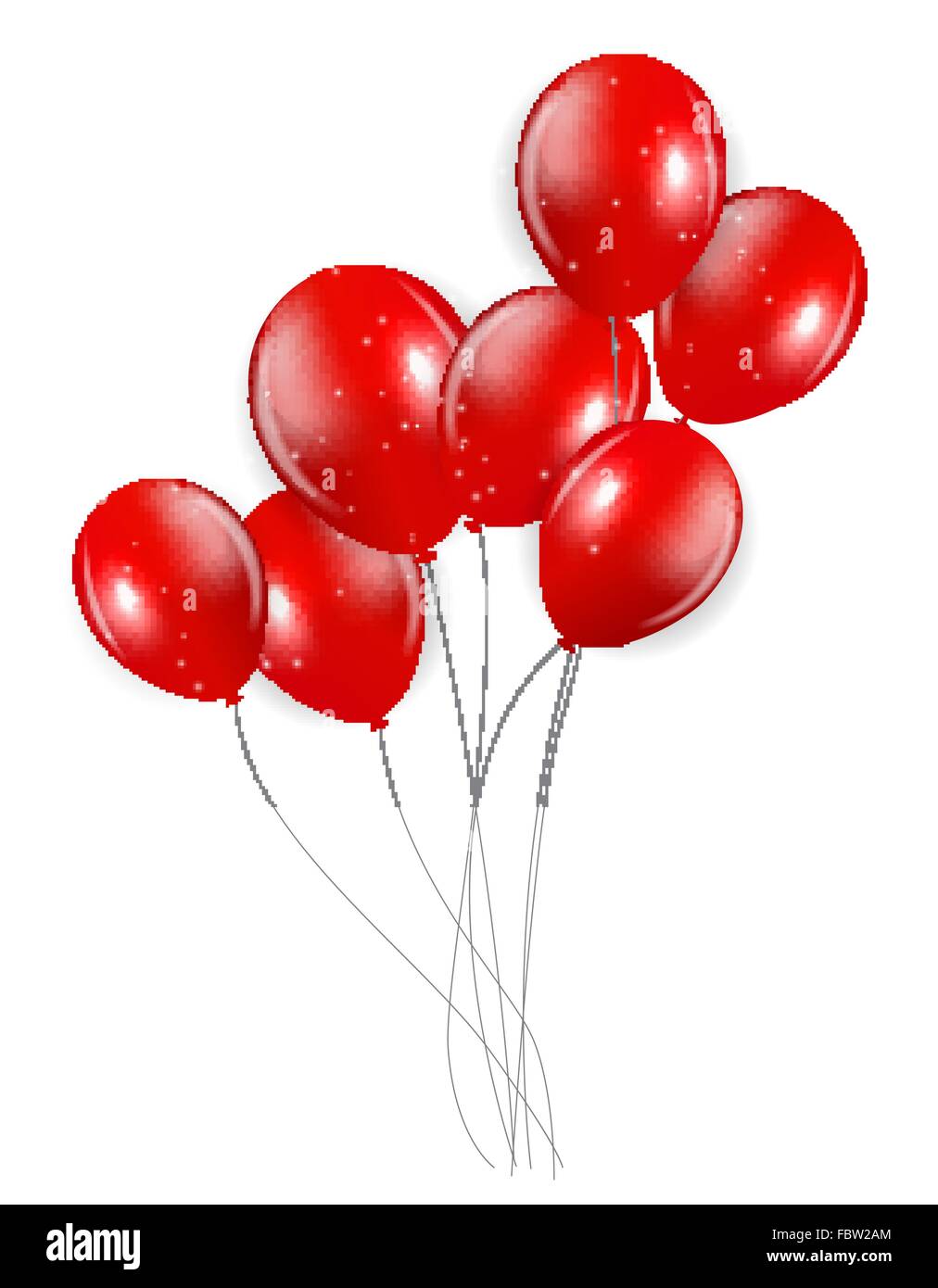 Set of Red Balloons, Vector Illustration Stock Vector Image & Art - Alamy