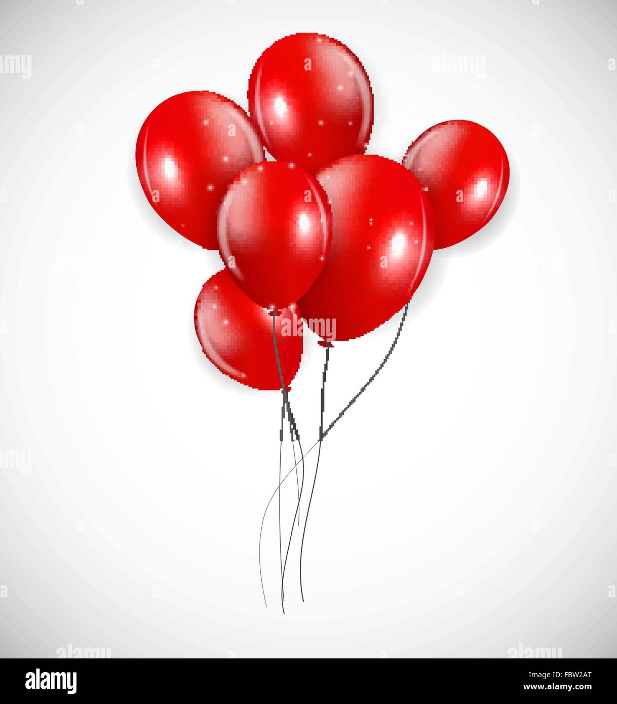 Set of Red Balloons, Vector Illustration Stock Vector Image & Art - Alamy