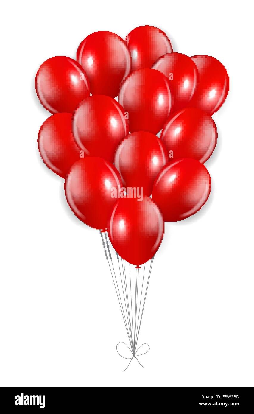 Set of Red Balloons, Vector Illustration Stock Vector Image & Art - Alamy