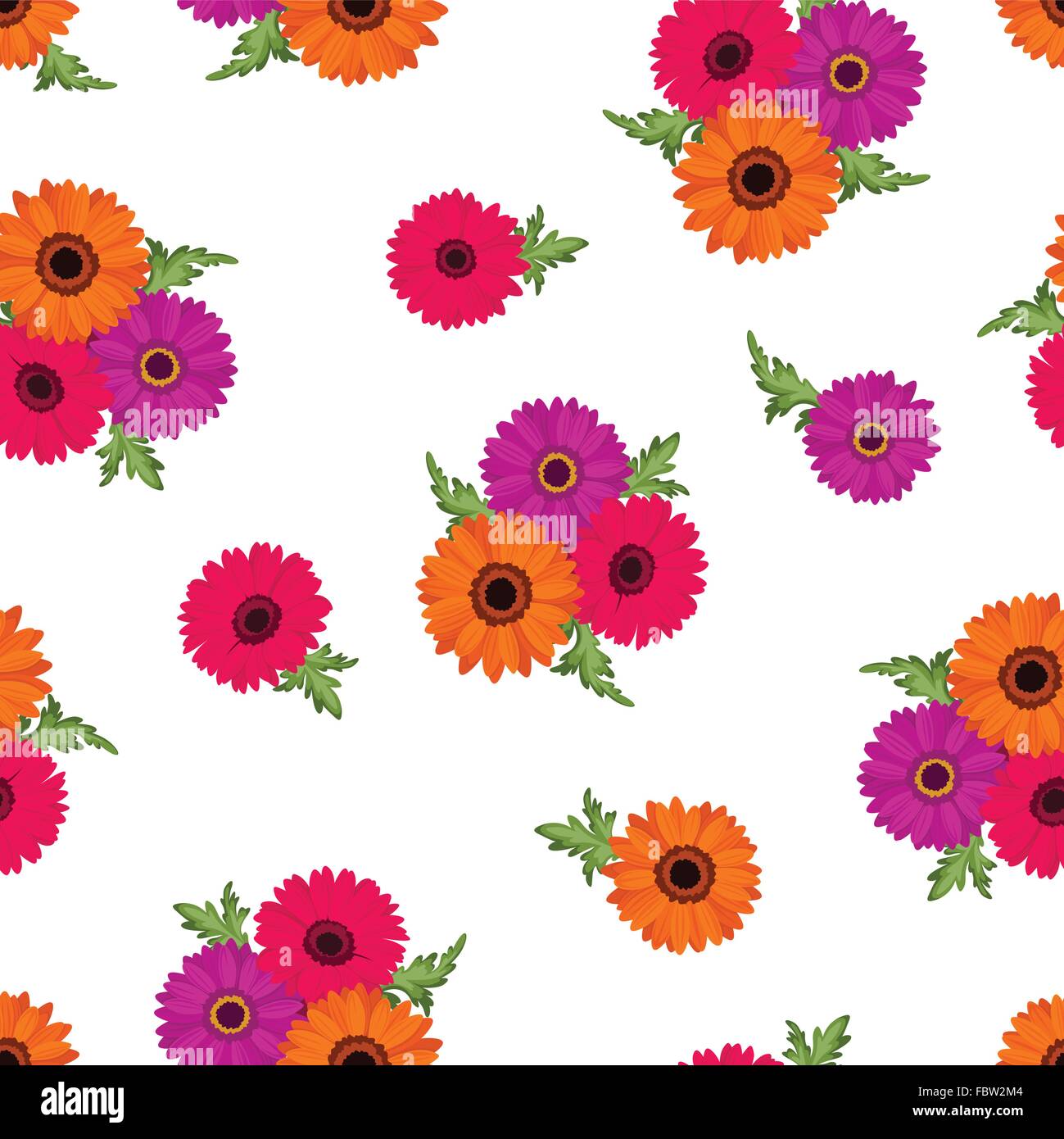 Seamless pattern with colorful gerbera flowers. Vector illustration Stock Vector Image & Art - Alamy