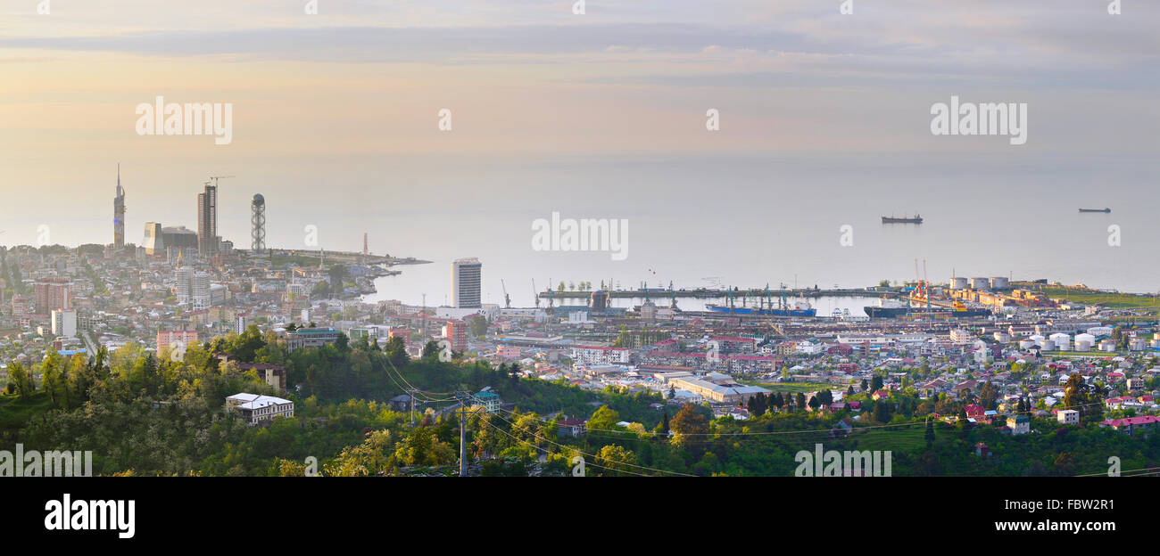Top view of Batumi sea port and embankment. Georgian Republic Stock ...
