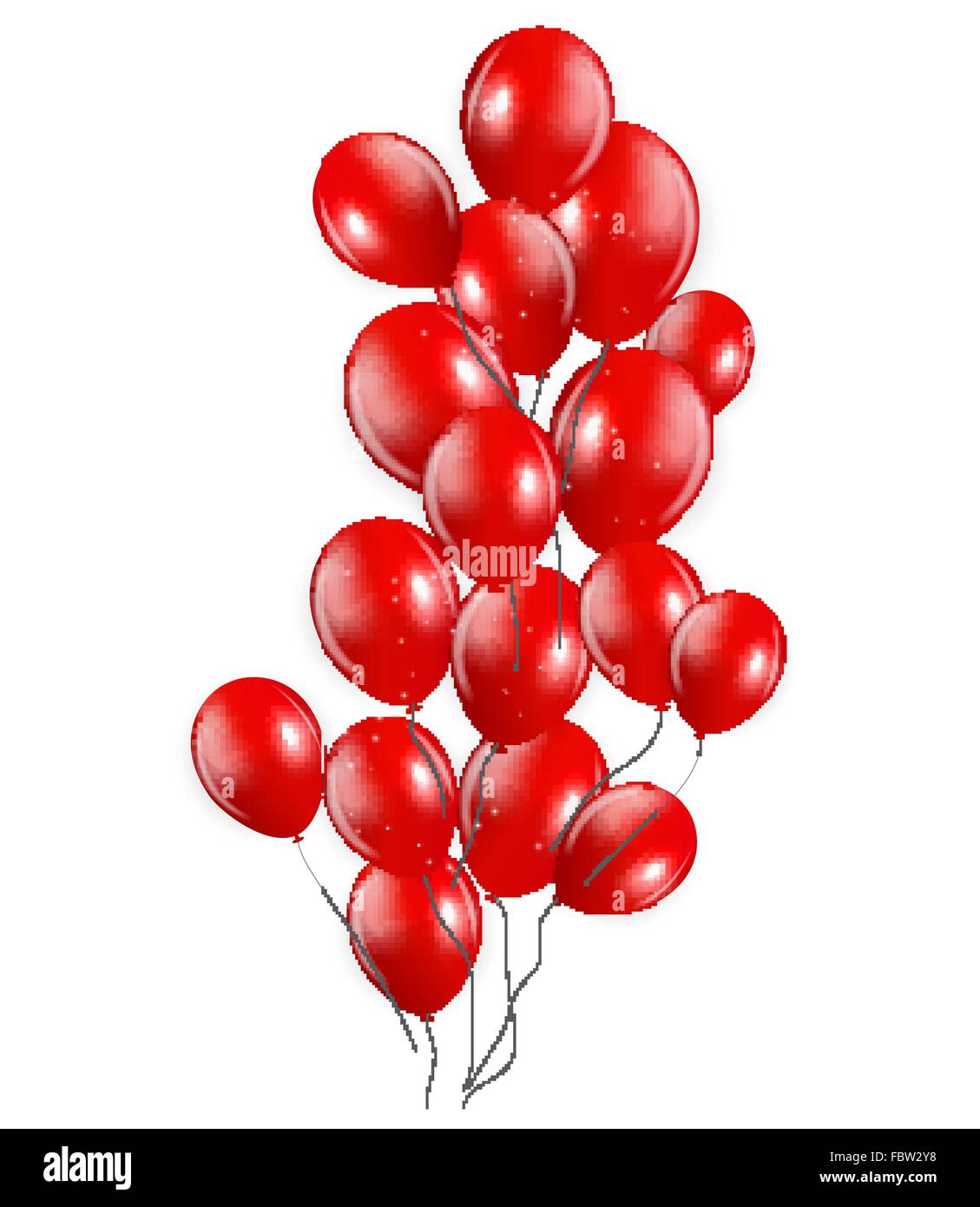 Set of Red Balloons, Vector Illustration Stock Vector Image & Art - Alamy