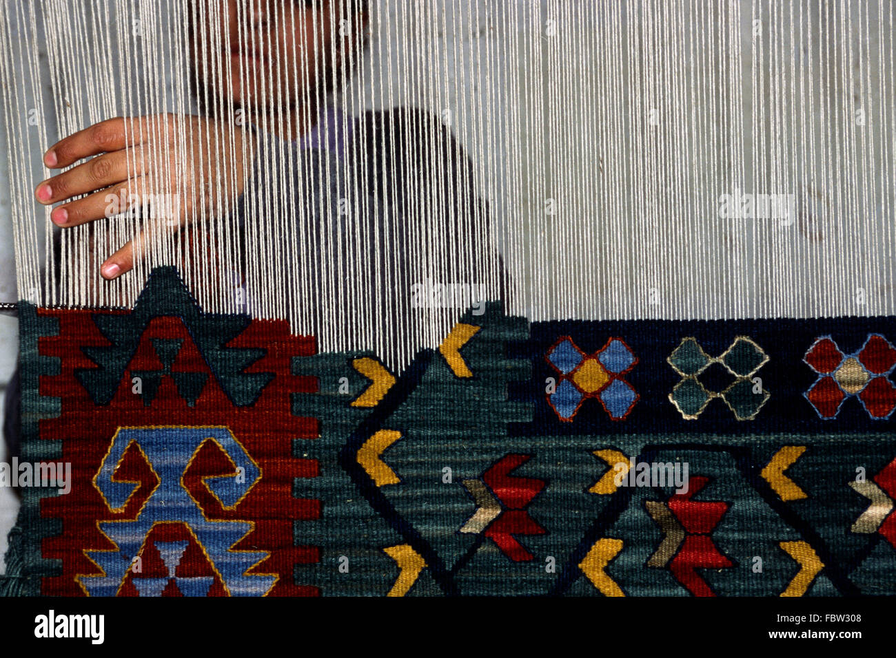 Weaving loom turkish carpets hi-res stock photography and images - Alamy