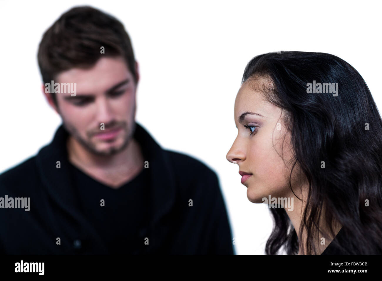 A Sad couple near each other Stock Photo - Alamy