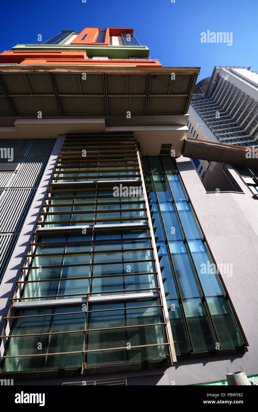 modern building at sunny day and clear blue sky Stock Photo - Alamy