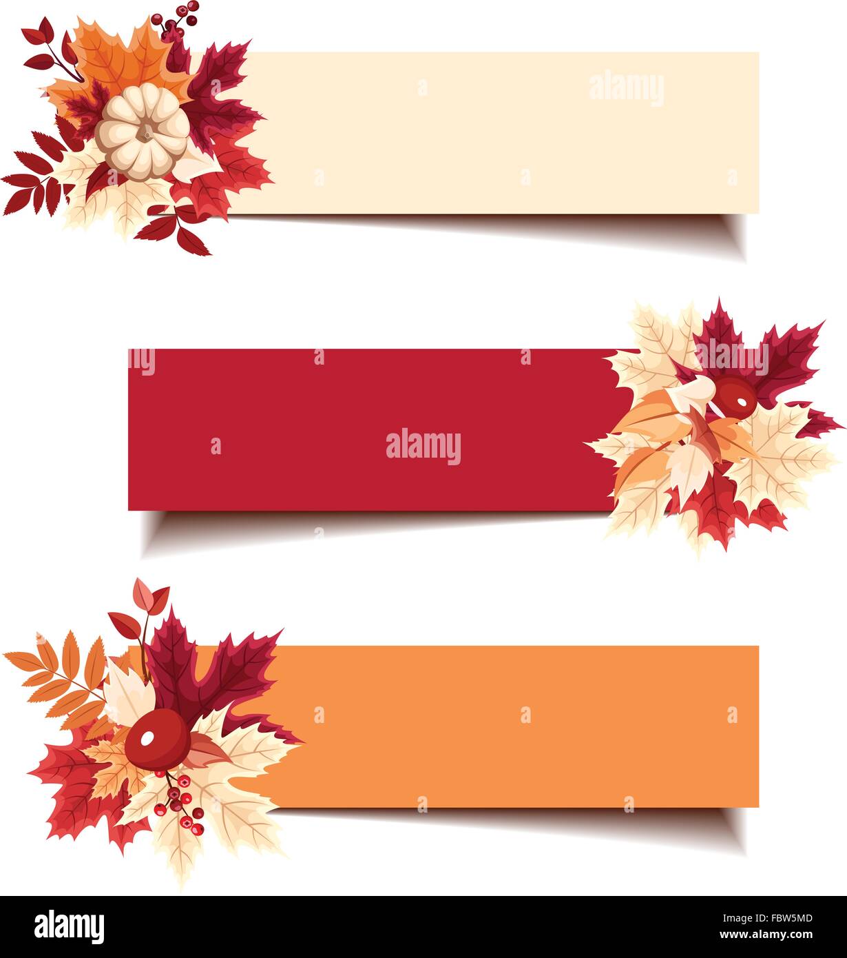 Pumpkins autumn paper leaves Stock Vector Images - Alamy