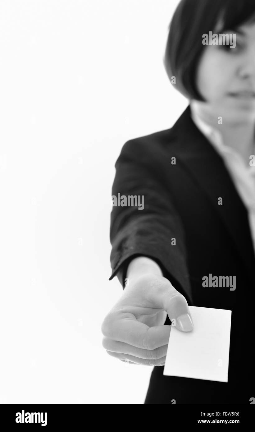 Hand young businesswoman holding Black and White Stock Photos & Images ...