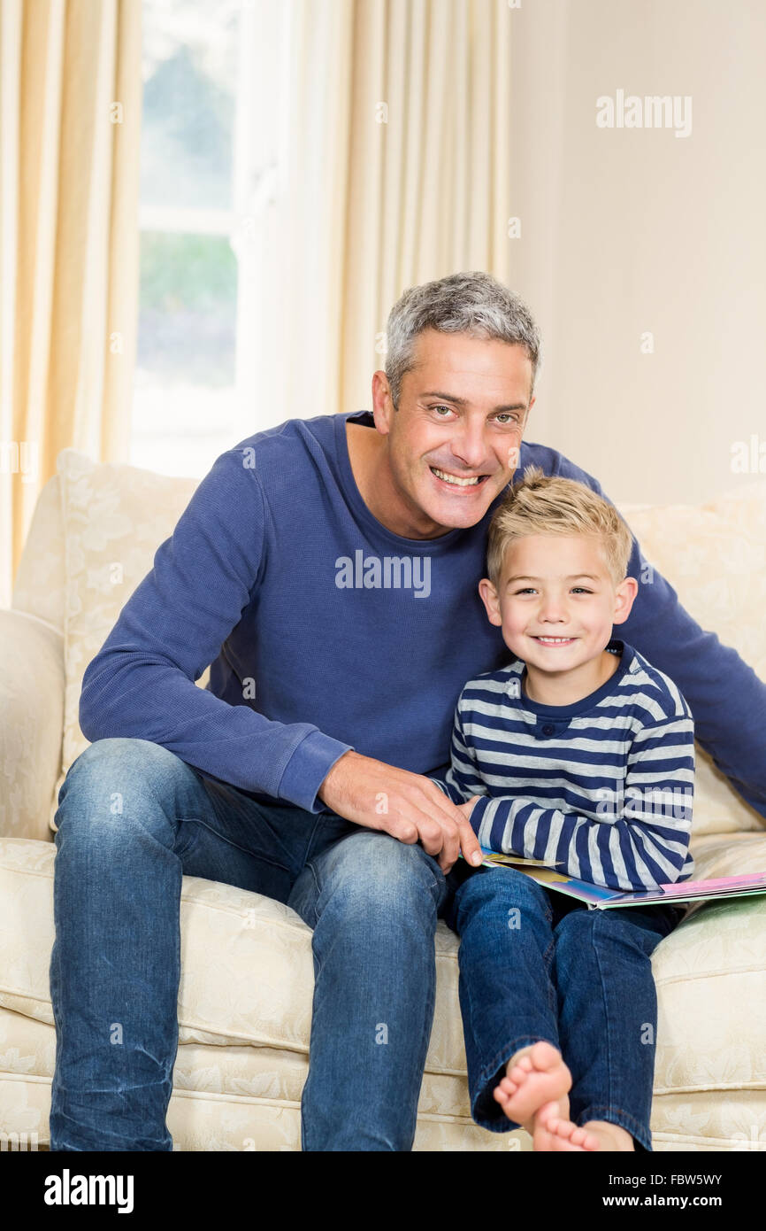 And son reading hi-res stock photography and images - Alamy
