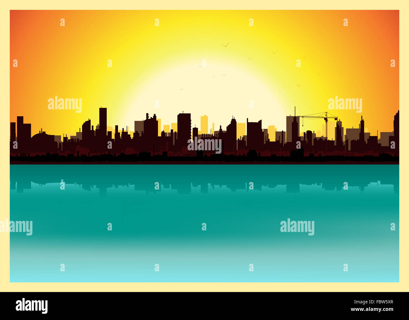 Sunset City Landscape Stock Photo - Alamy