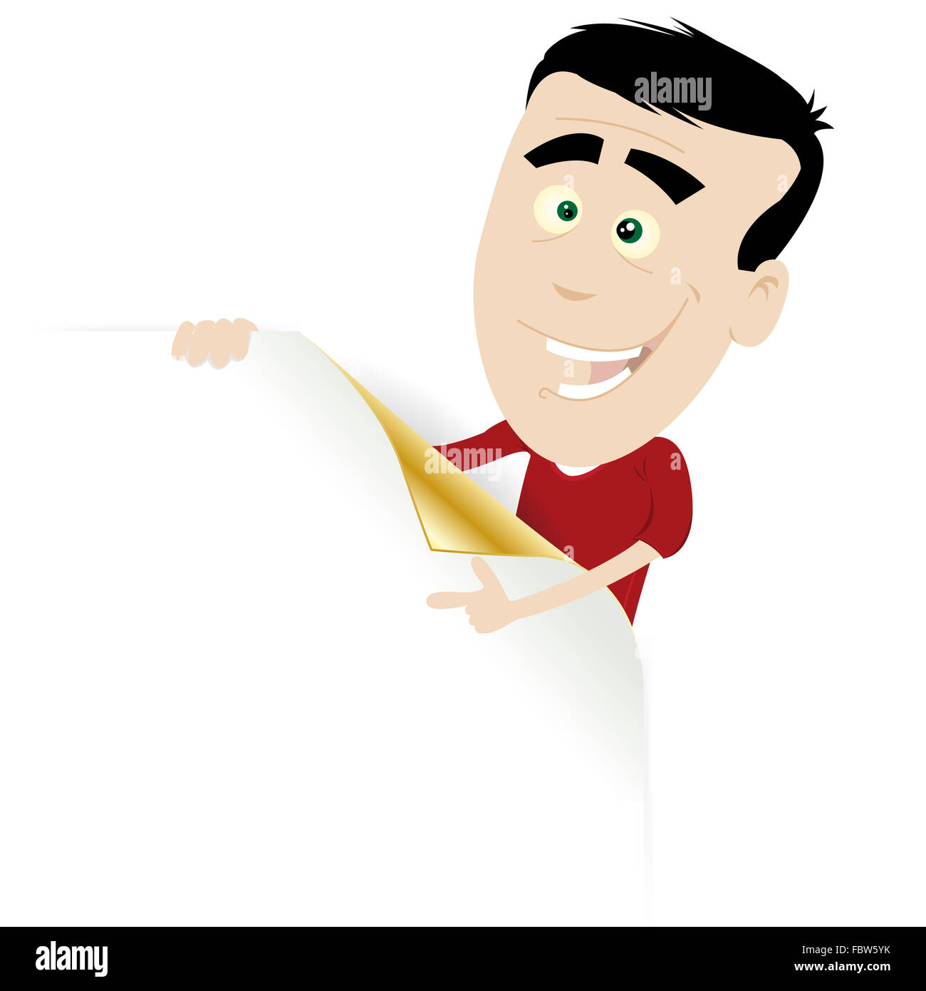 Cartoon happy student showing paper hi-res stock photography and images ...