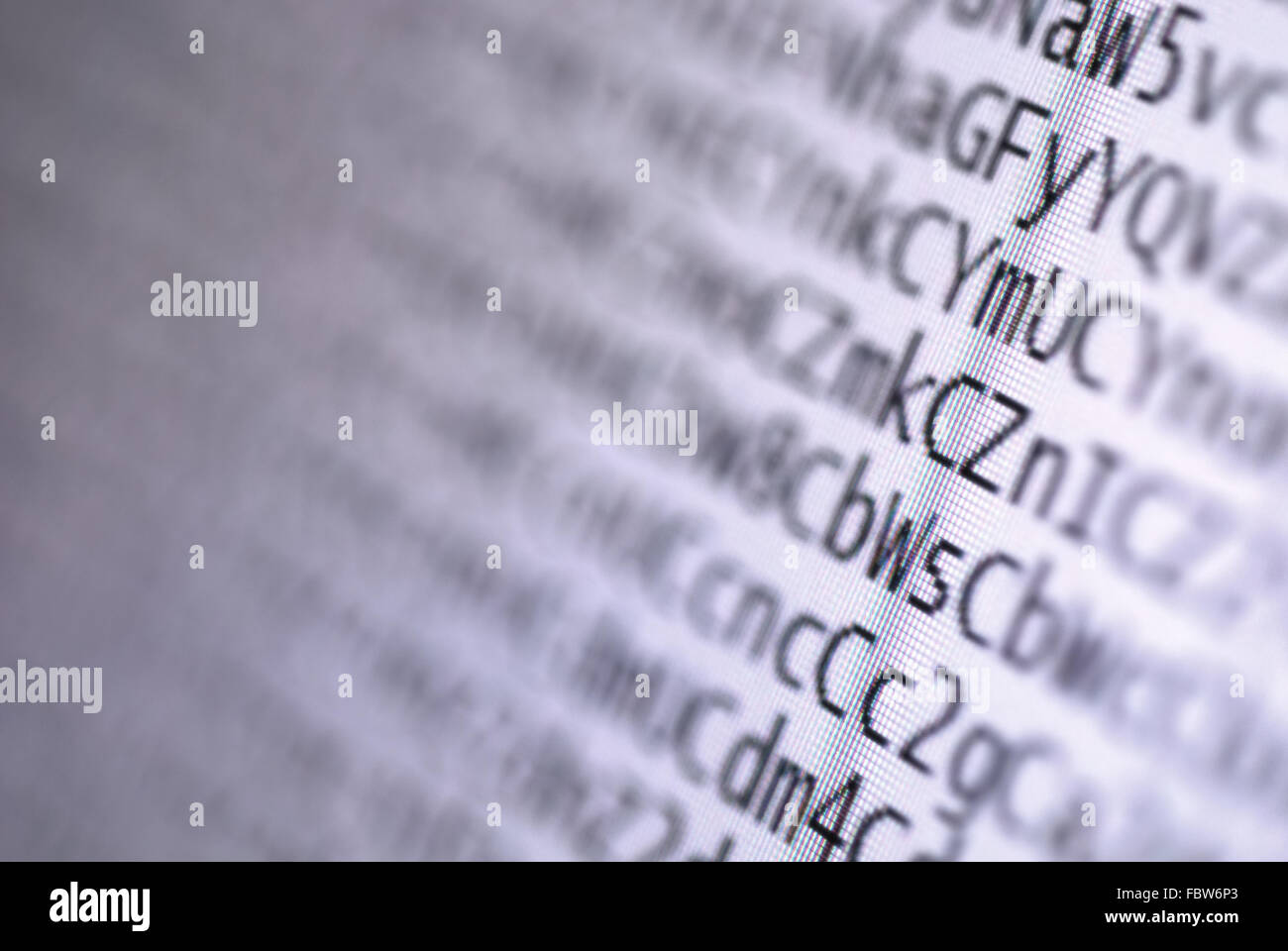 coded digital letters background macro on tft monitor Stock Photo - Alamy