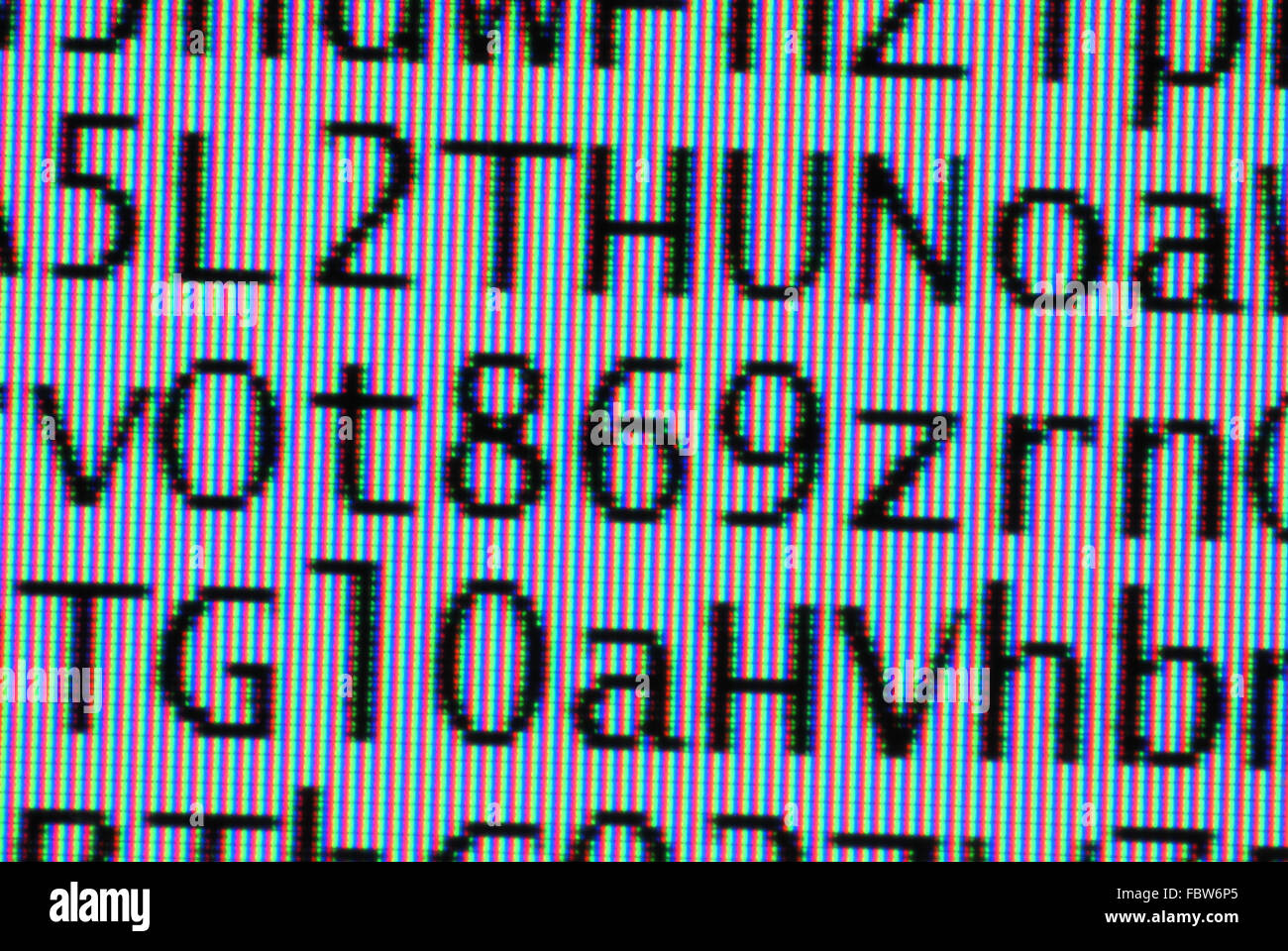 coded digital letters background macro on tft monitor Stock Photo - Alamy