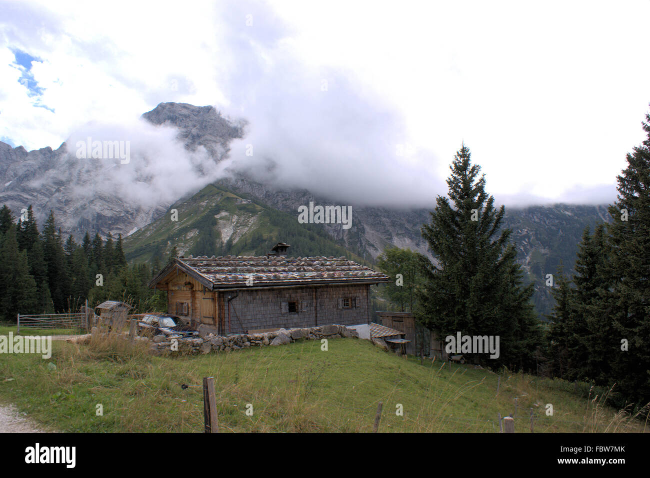 Bavarian alps wooden hut hi-res stock photography and images - Alamy