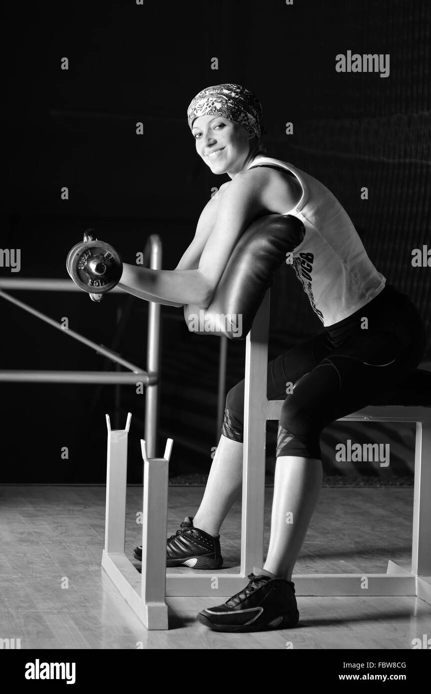 Abs woman fitness Black and White Stock Photos & Images - Alamy