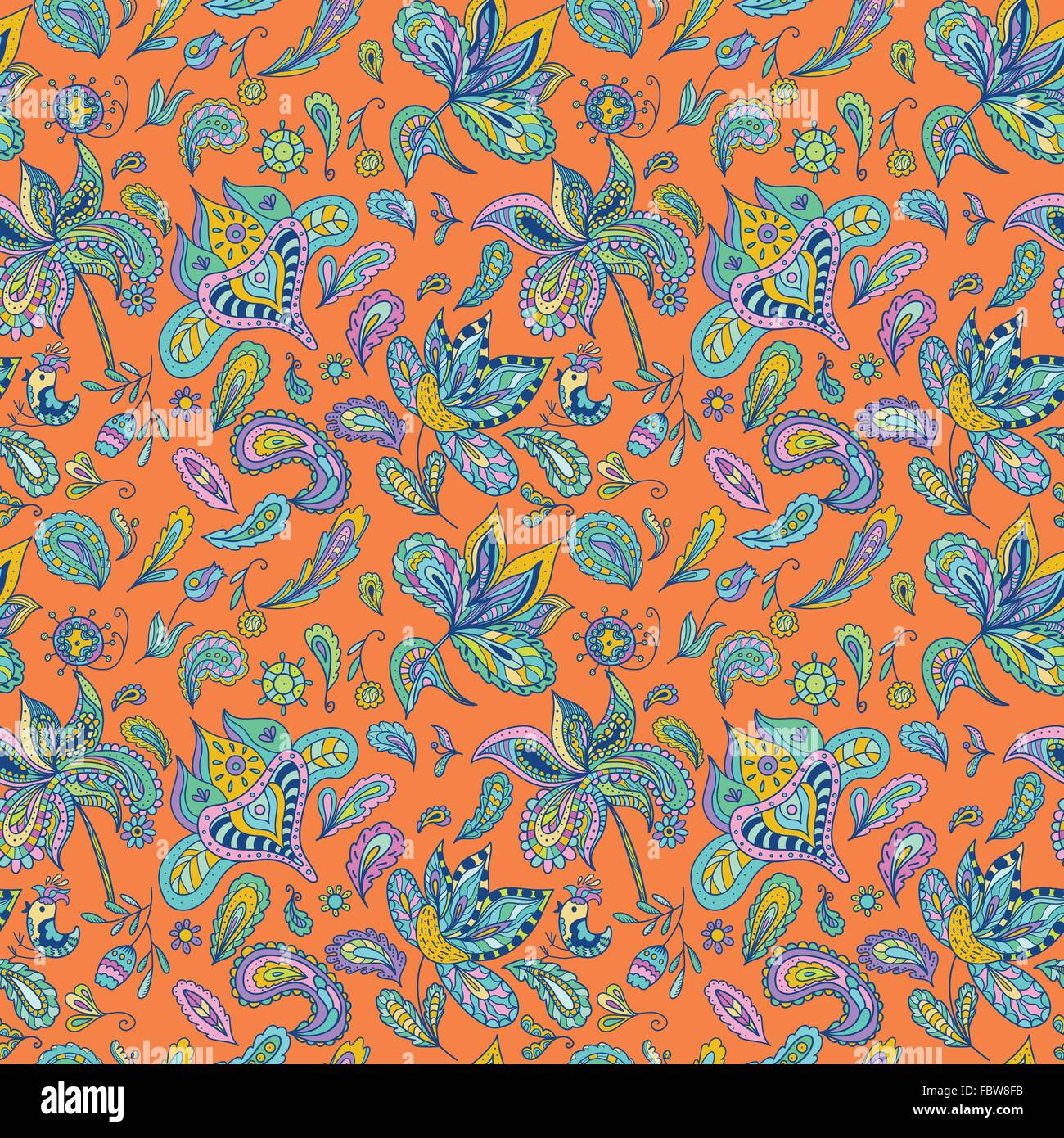 Orange paisley pattern hi-res stock photography and images - Alamy