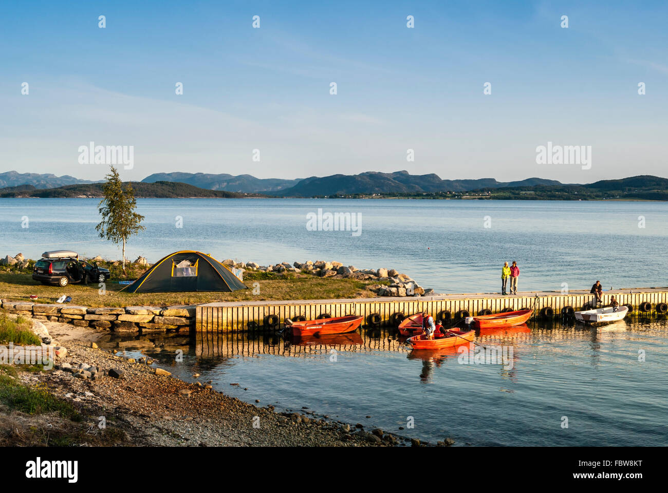 Fjord with fishing boat hi-res stock photography and images - Alamy