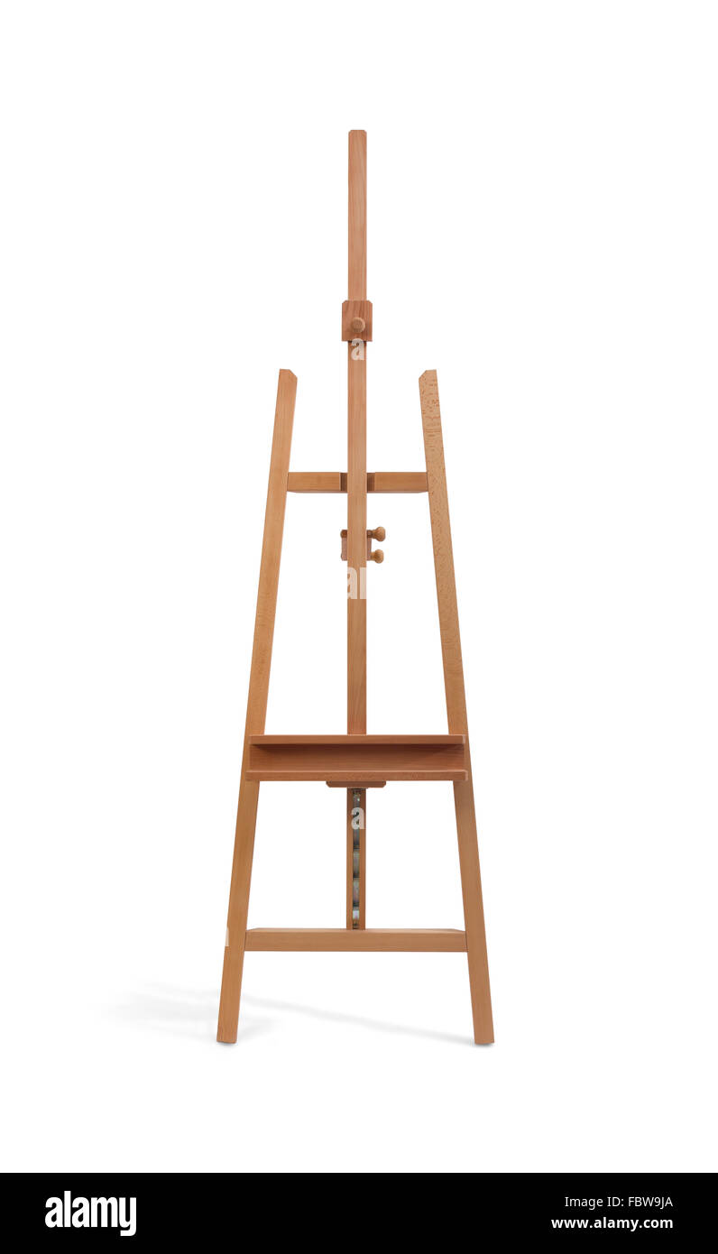 Wooden painter easel isolated on white Stock Photo - Alamy