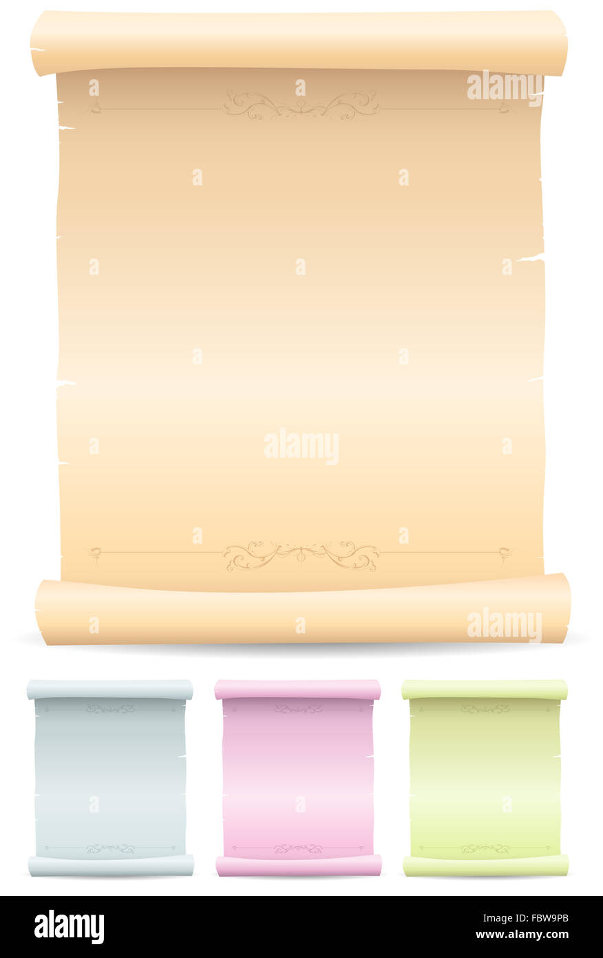 Parchment Scroll Set Stock Photo - Alamy