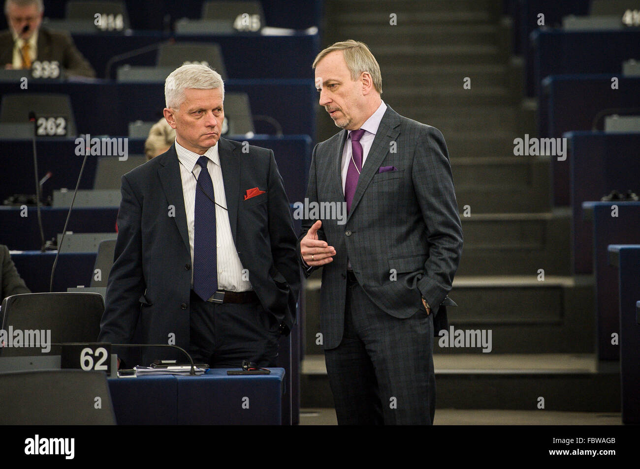 Strasbourg, Bxl, France. 19th Jan, 2016. Members of European Parliament ...