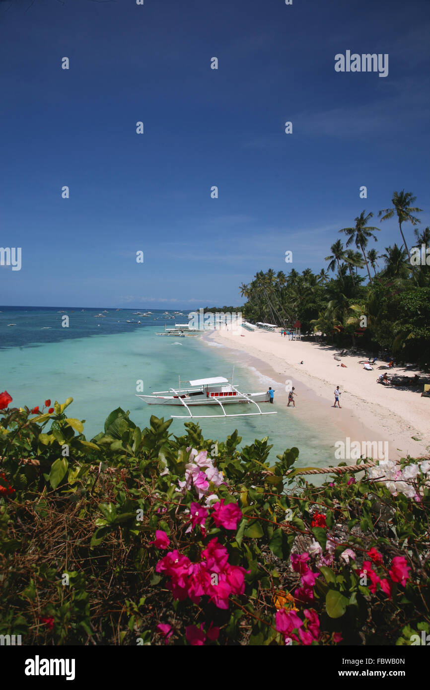Philippines Bohol Alona Beach Beatiful beach on the island of Panglao ...