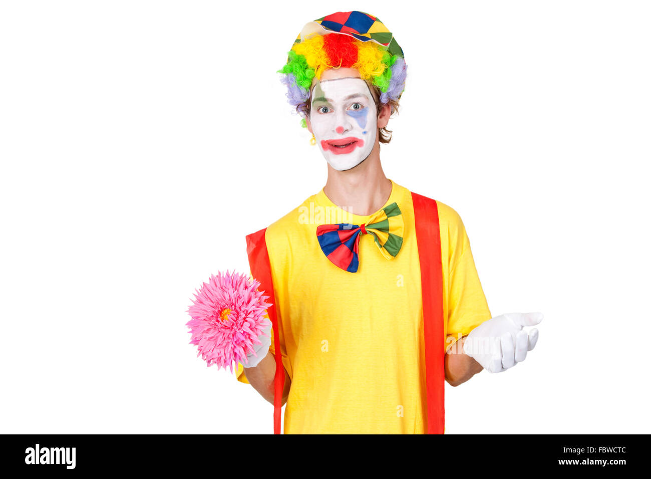 Clown with flower Stock Photo - Alamy