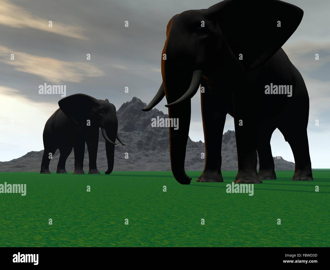 Elephants and mountains hi-res stock photography and images - Alamy