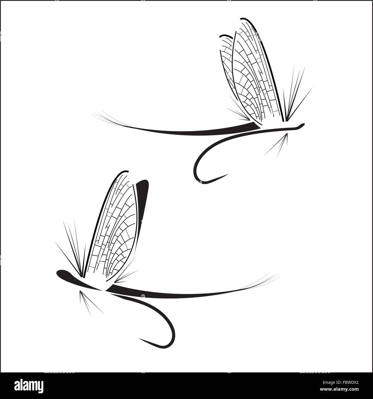 Fly fishing icons Stock Vector Image & Art - Alamy