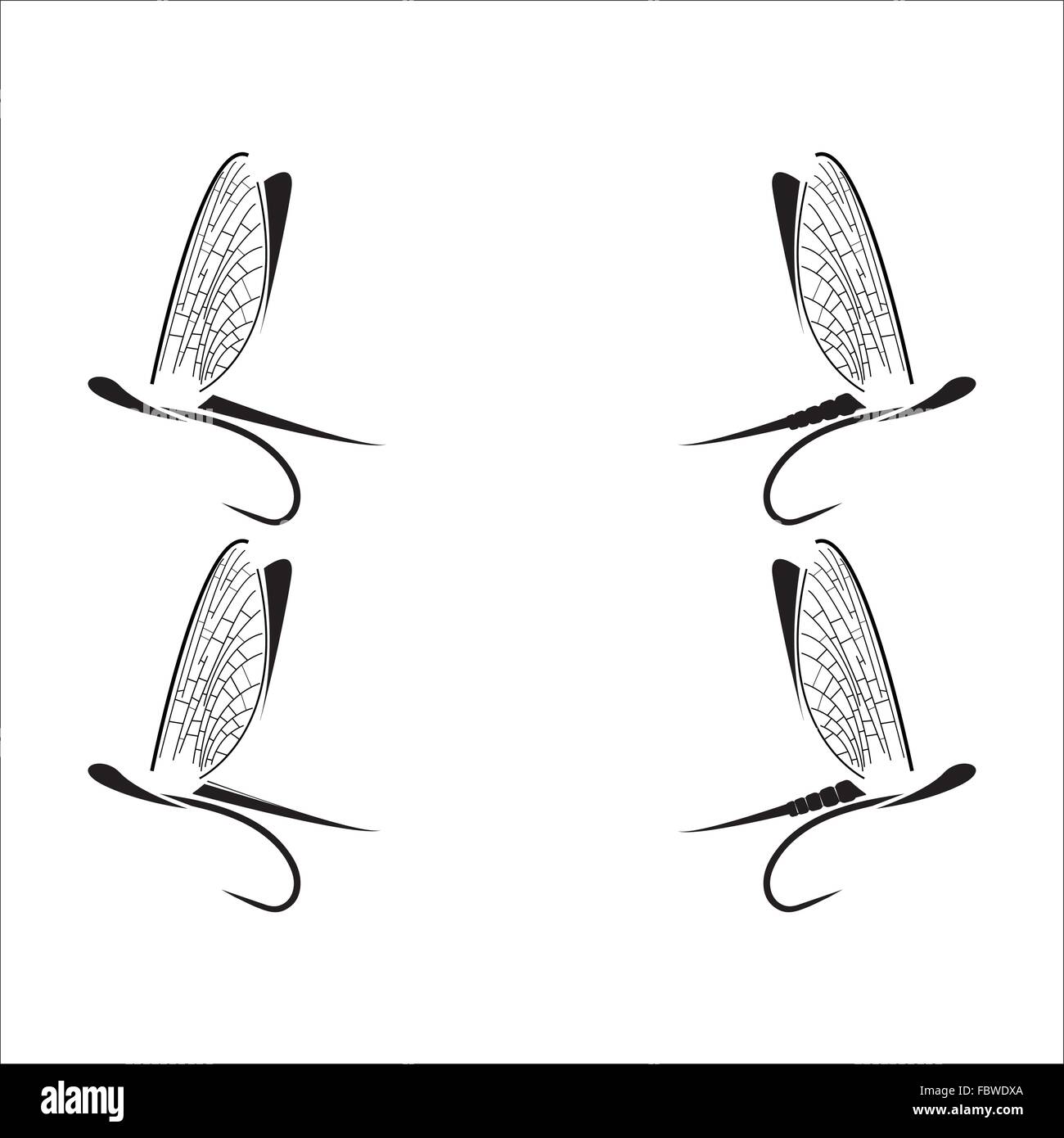 Fly fishing icons Stock Vector Image & Art - Alamy