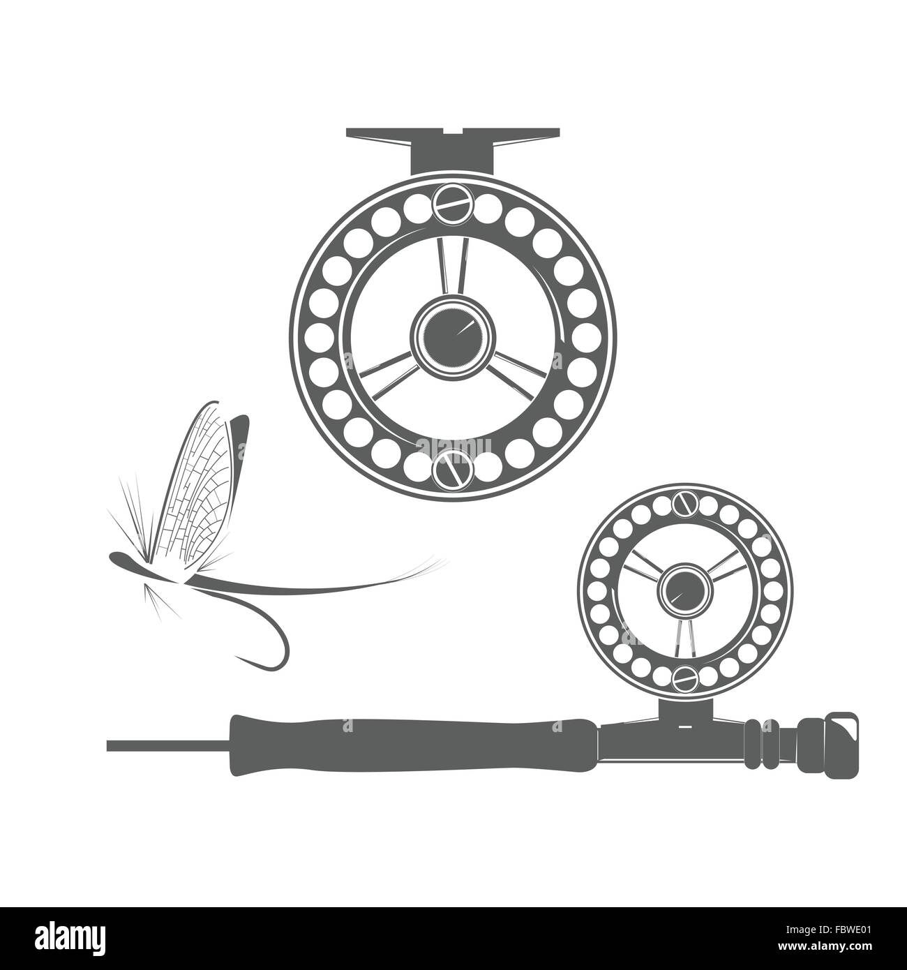 Fishing reel icons Stock Vector Image & Art - Alamy