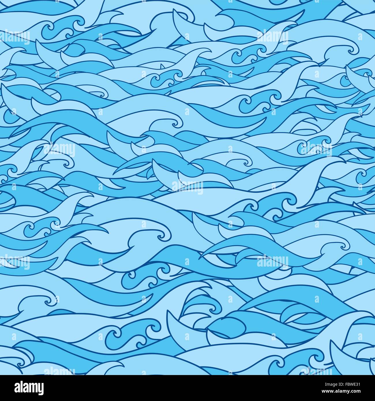 Blue seamless sea vector background with waves Stock Vector Image & Art ...