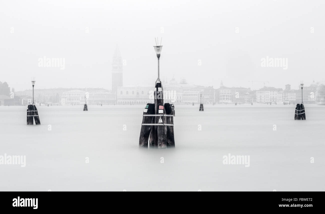 Venice in the fog, Italy Stock Photo - Alamy