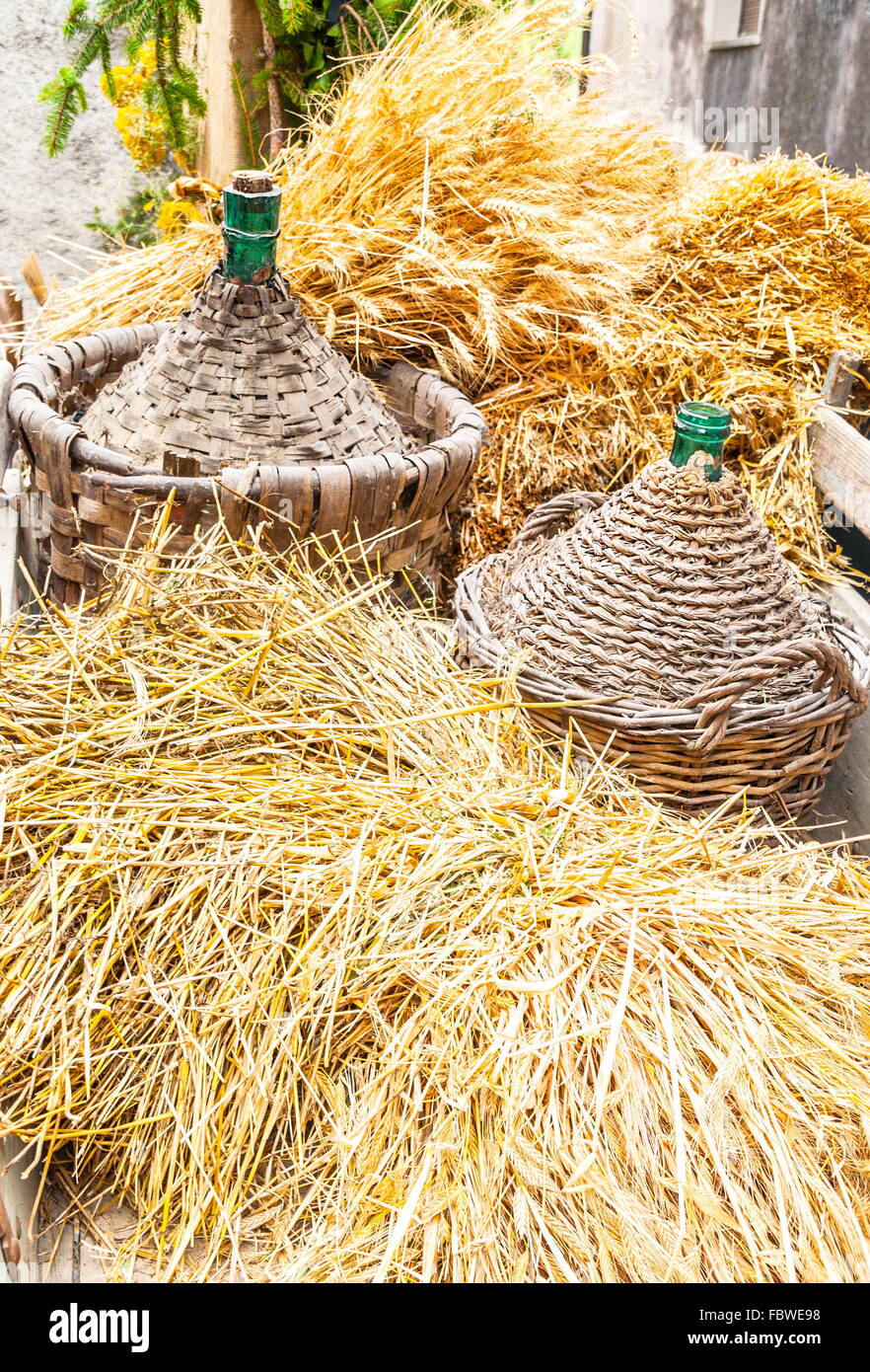 Demijohn basket hi-res stock photography and images - Alamy
