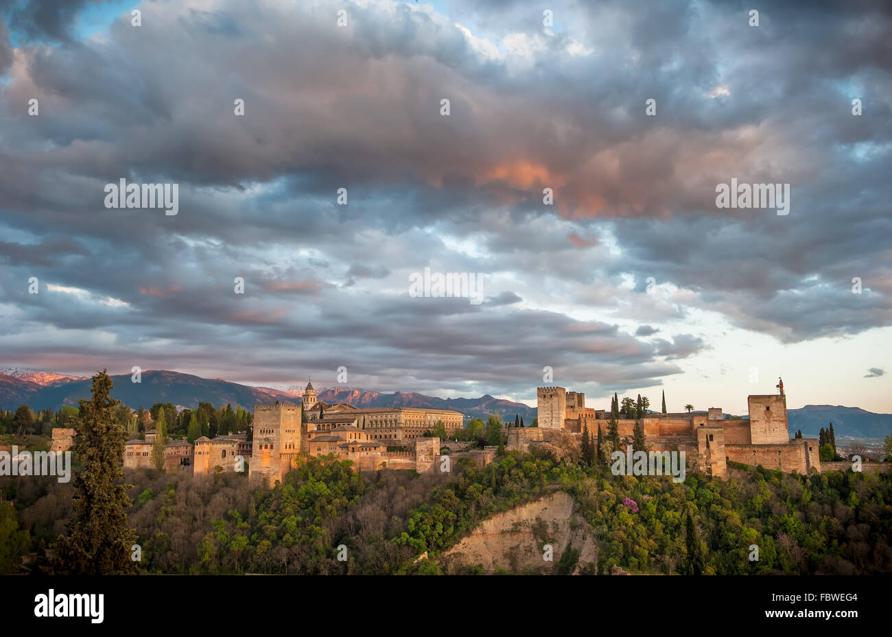 Panorama view of Alhambra palace, Granada, Spain Stock Photo - Alamy
