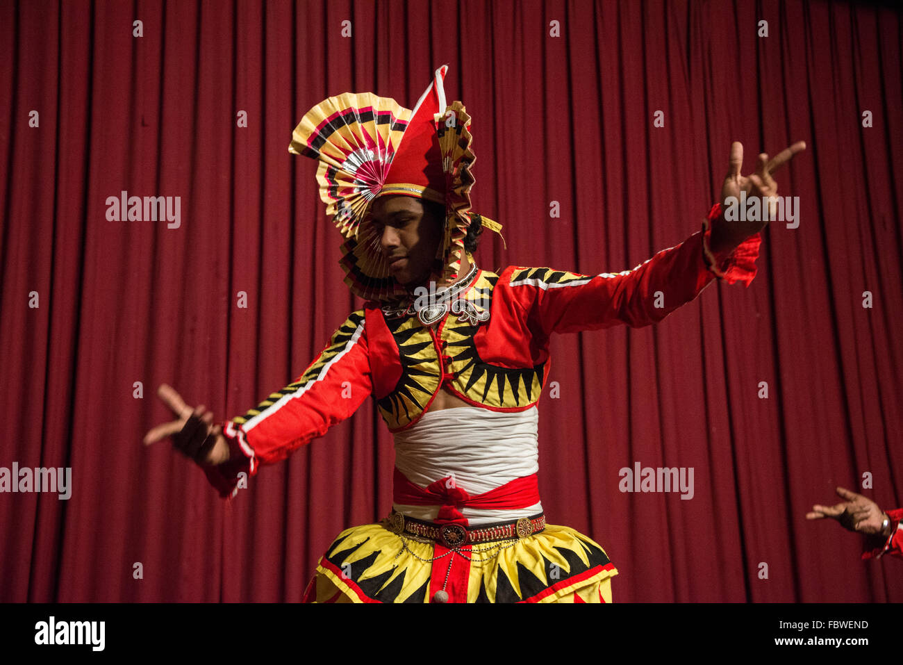 The Theme dance as part of the Kandyan dance, on stage at a YMBA ...