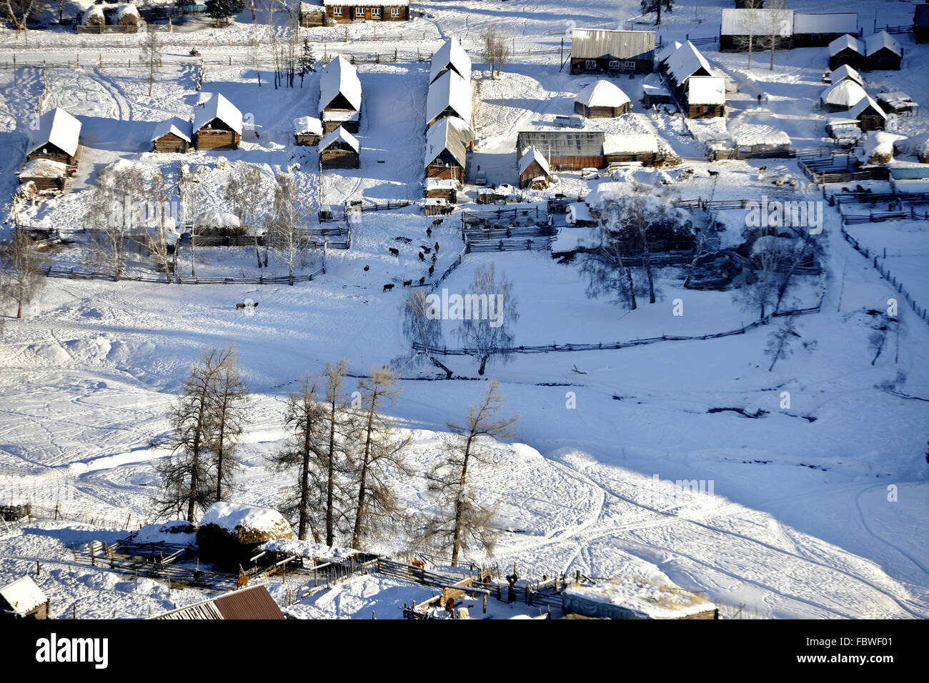 Winter White Haba Karst Topography XinJiang China Stock Photo - Alamy