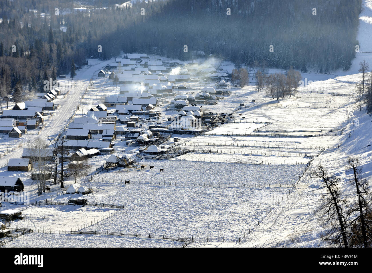 Winter White Haba Karst Topography XinJiang China Stock Photo - Alamy