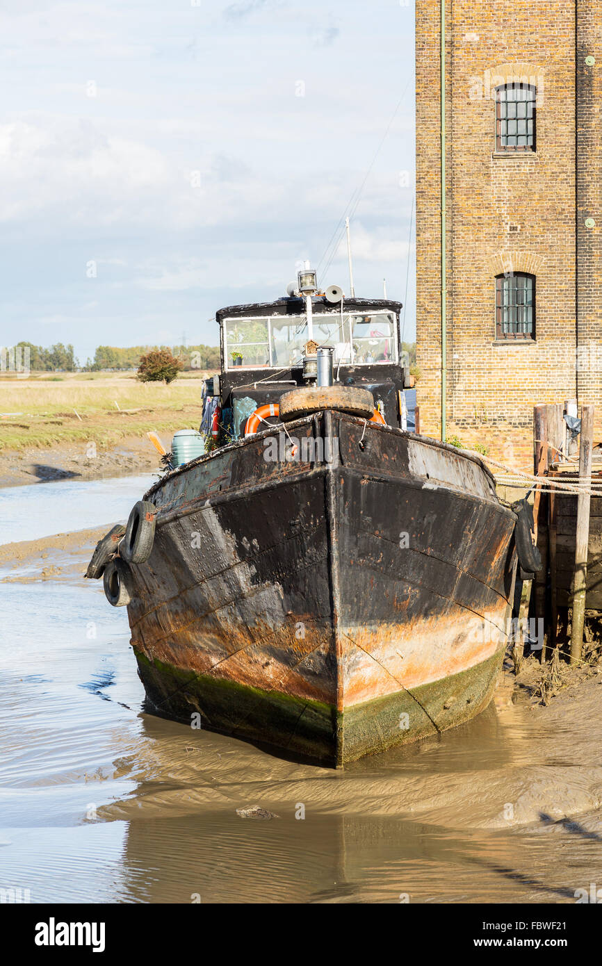 Old Sailing barge house boat at Faversham Kent Stock Photo - Alamy