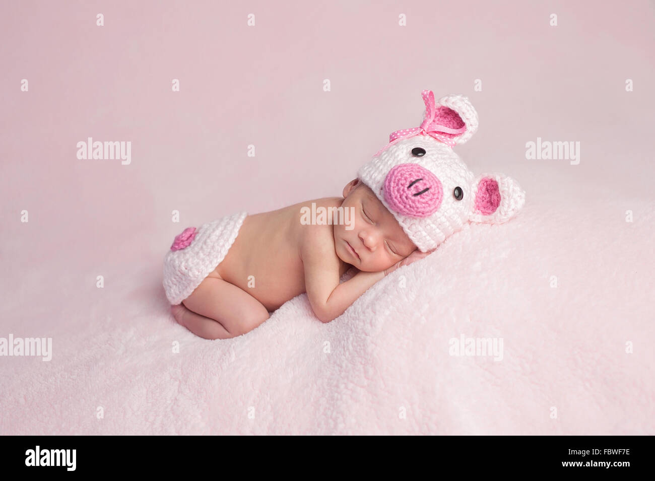 Newborn Baby Girl Wearing Piglet Costume Stock Photo - Alamy
