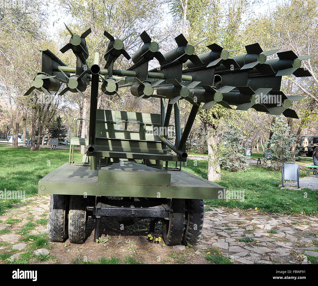 Elements of combat vehicle KATYUSHA Stock Photo - Alamy