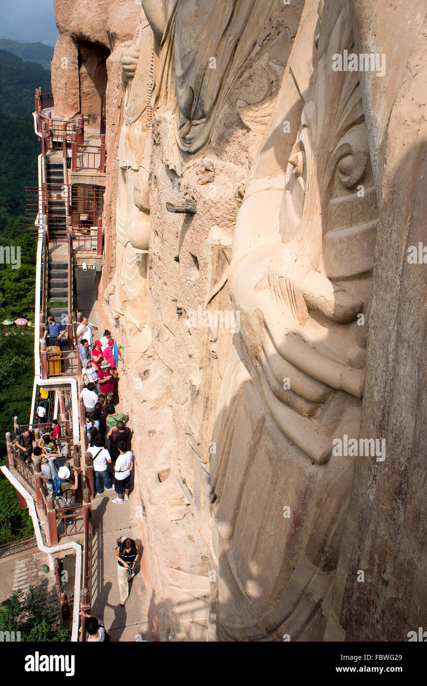 Maiji Mountain Grottoes statues Maiji district Tianshui City Gansu ...
